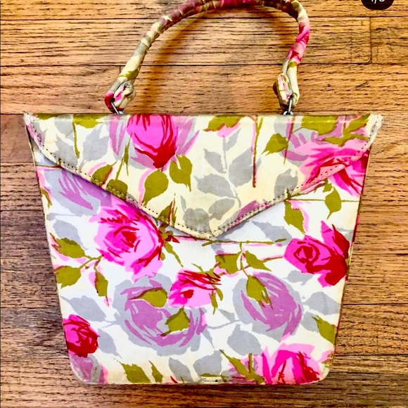 Bags | Rockabilly Mid Century 195s Rose Pattered Square Purse | Poshmark